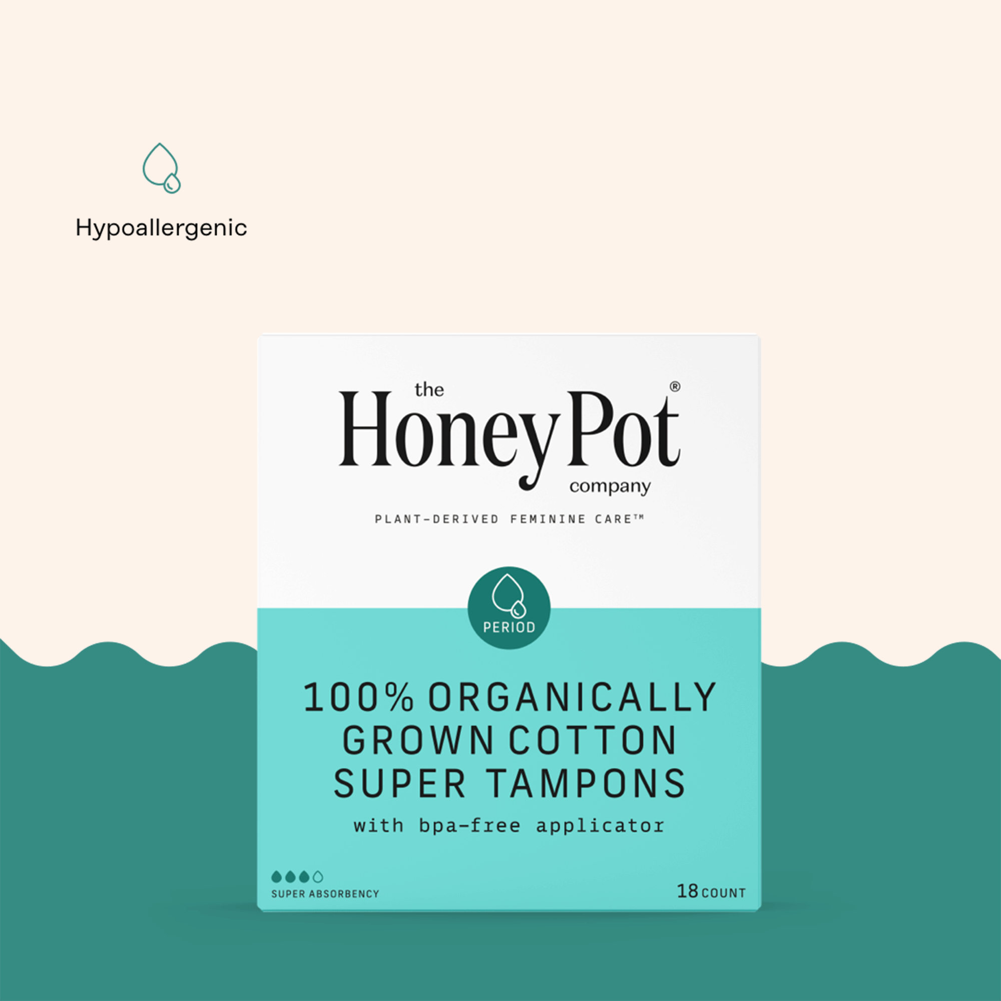 Honey Pot Organic Cotton Core Super Tampons for Heavy Flow – The Honey ...
