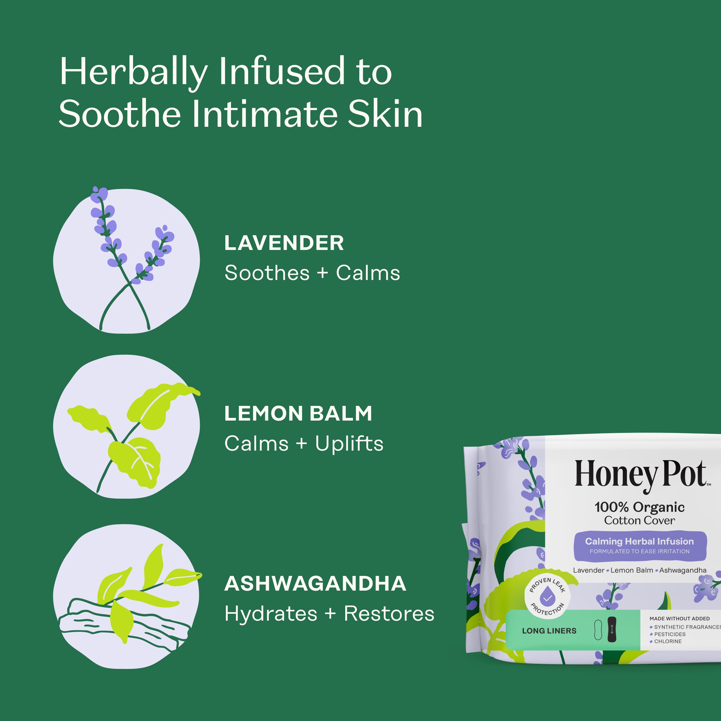 Organic Cotton Cover Calming Herbal Infusion Long Liners – The Honey ...